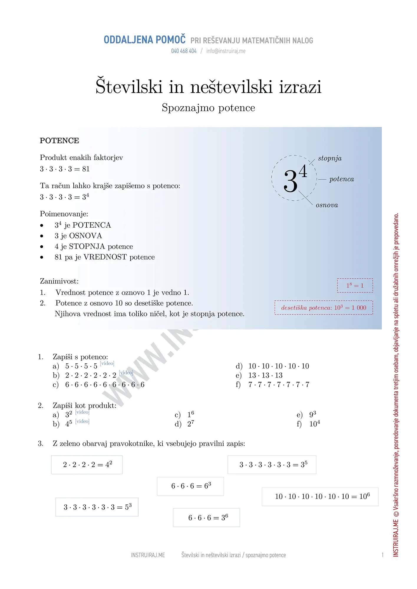 Matematika peti razred | postopki in video razlage